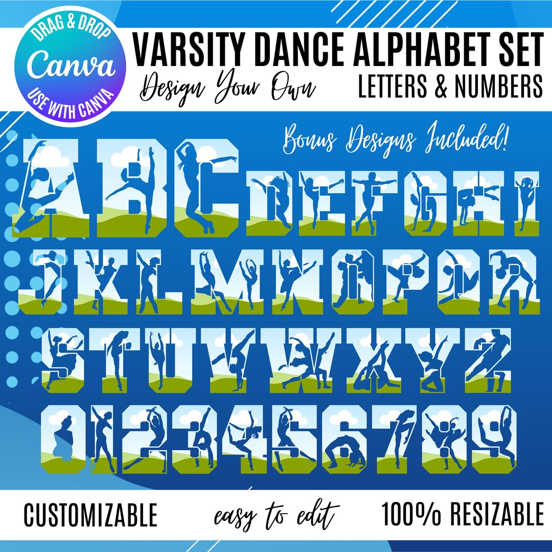 Dance Alphabet Canva Frame Template: Ballet Letters (digital Download ...