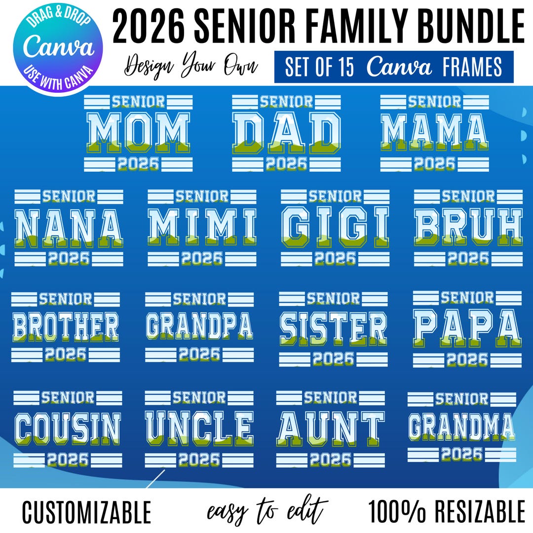 Senior 2026 Graduation Family Canva Designs (digital Download) - Etsy