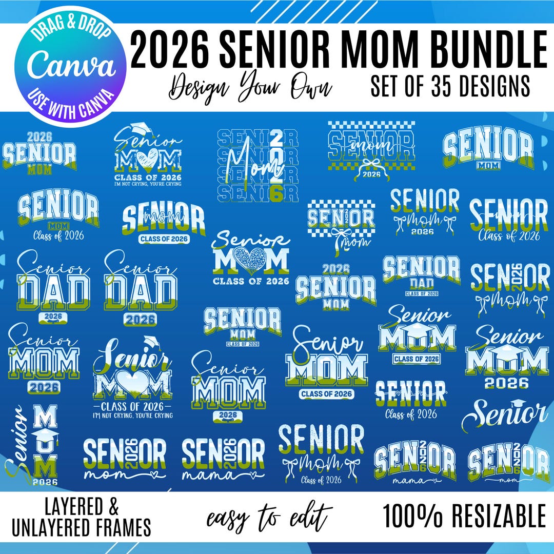 2026 Senior Mom Canva Frames: Drag & Drop Templates (digital Download ...