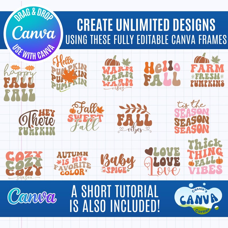 Canva Fall Bundle, Canva Fall Designs, Hello Fall, Pumpkin Season, Cozy ...
