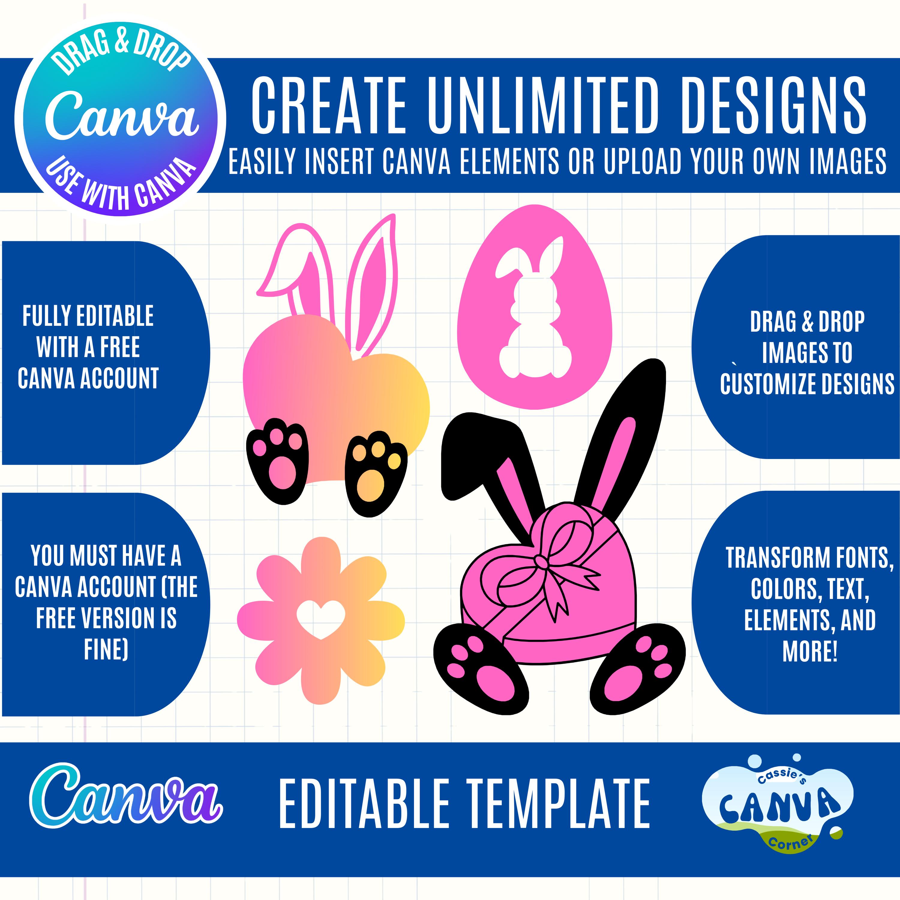 Varsity Easter Canva Bundle, Canva Easter Word Designs, Bunny Jesus ...