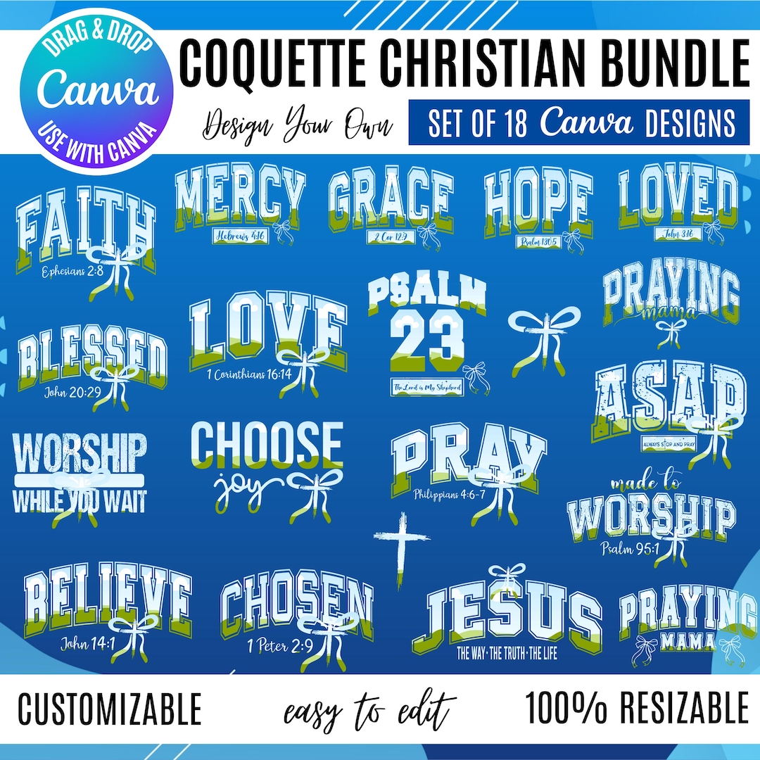 Canva Christian Faith Canva Bundle, Bible Verse Designs, Religious ...