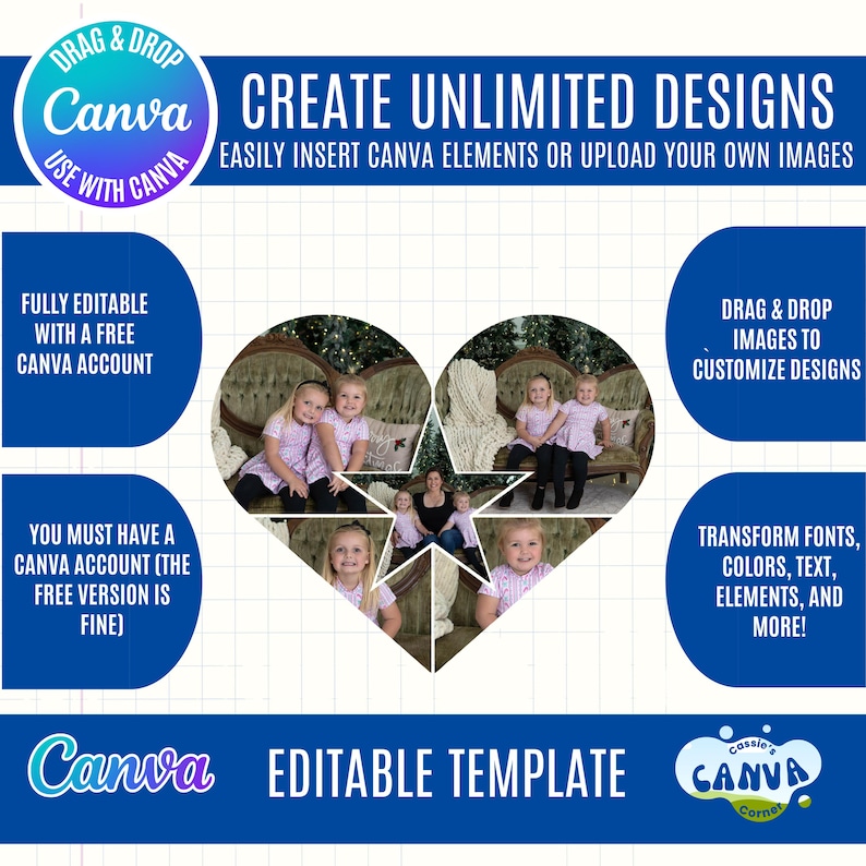 Heart Canva Templates, Canva Heart Frames, Love Heart Canva Collage ...