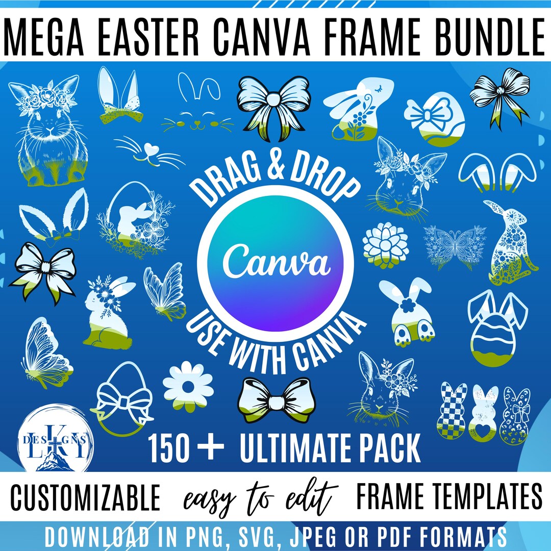 Canva Easter Templates, Coquette Easter Frames, Drag & Drop Templates ...