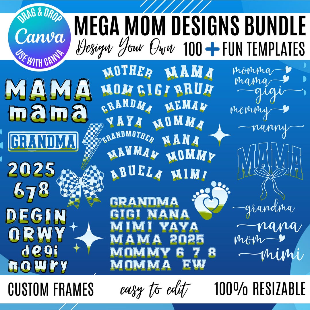 Mama Canva Frame Bundle: Drag & Drop Mom Designs (digital Download) - Etsy