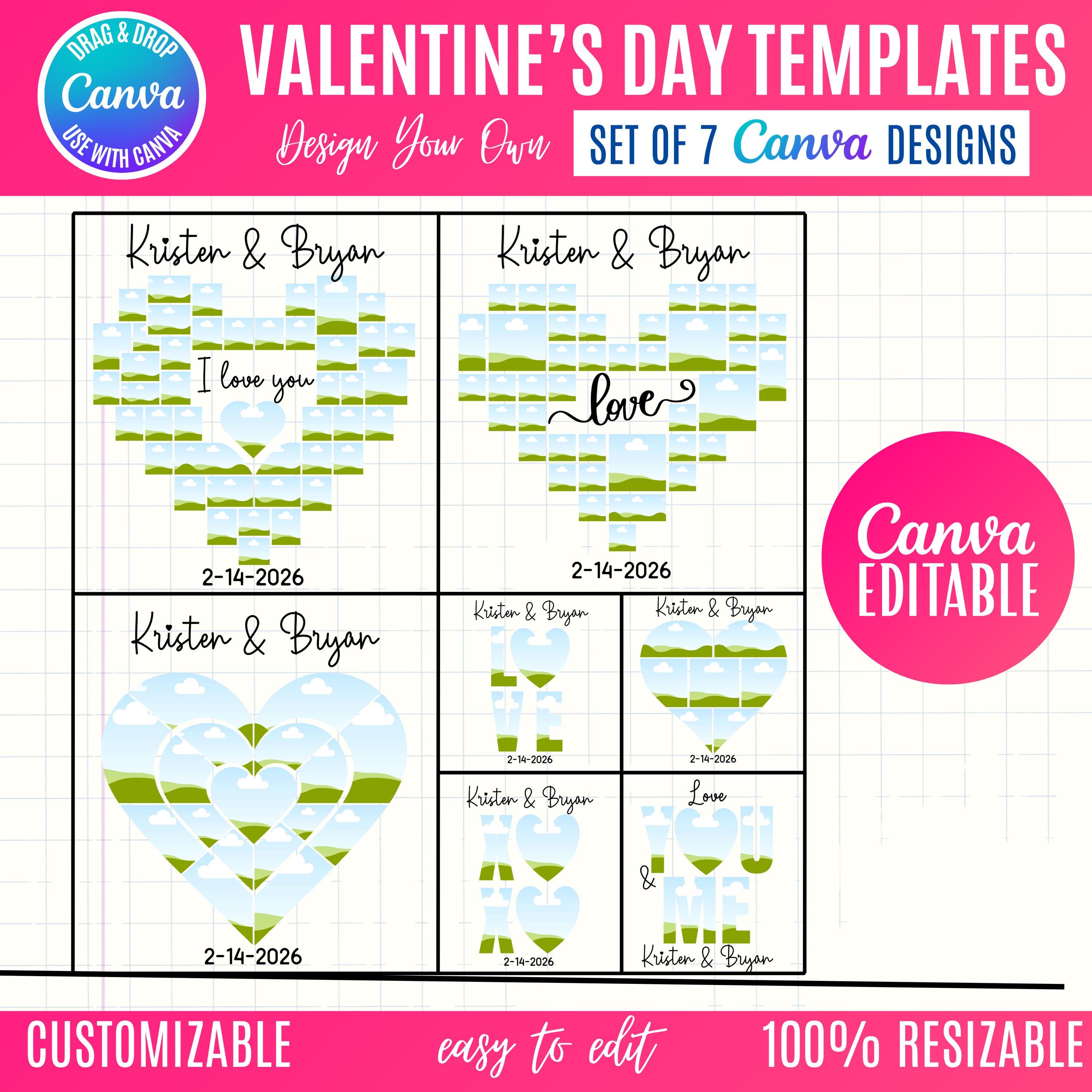 Canva Valentine photo collage Template, Love photo collage (Digital ...