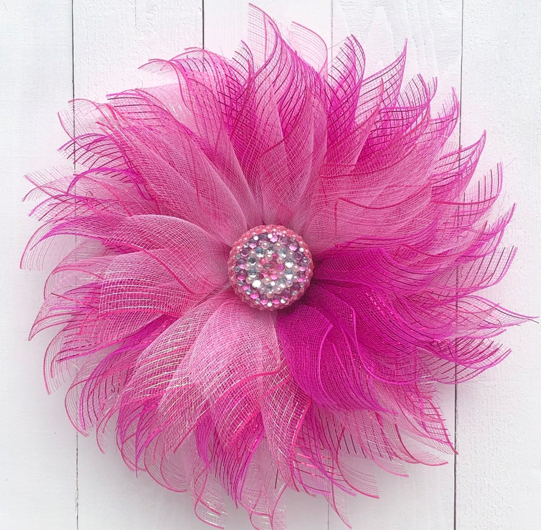 Pink Sunburst Spring Summer Wreath, Pink Flower Wreath, Gift for Woman ...