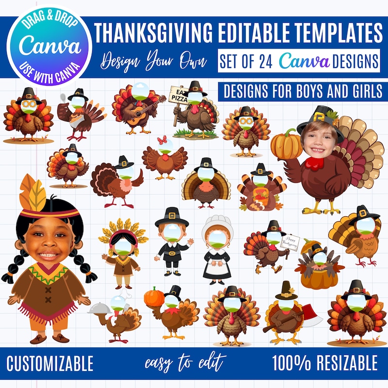 Thanksgiving Doodle Frame - Etsy