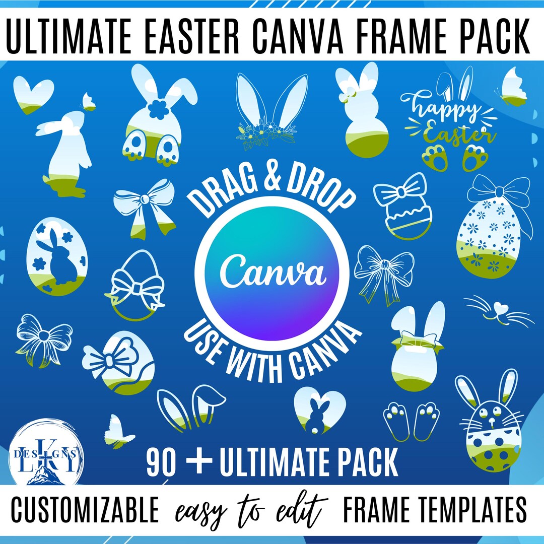 Canva Easter Templates, Coquette Easter Frames, Drag & Drop Templates ...