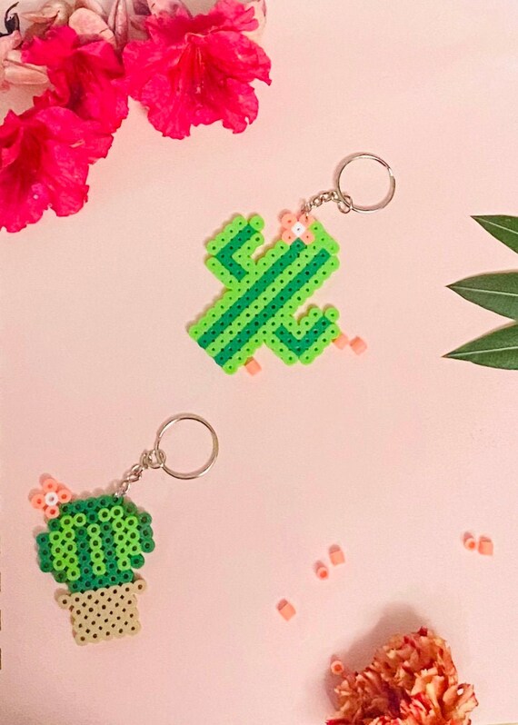 Cactus Perler Bead Keychains | Etsy