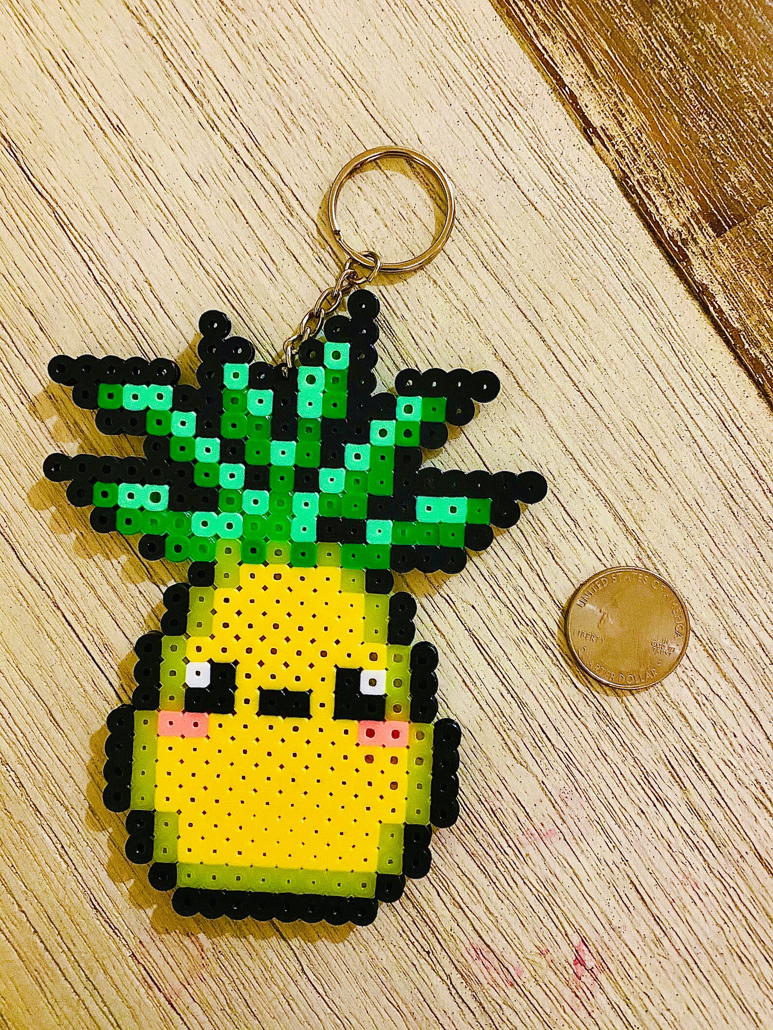 Cute Pineapple Perler Bead Keychain - Etsy
