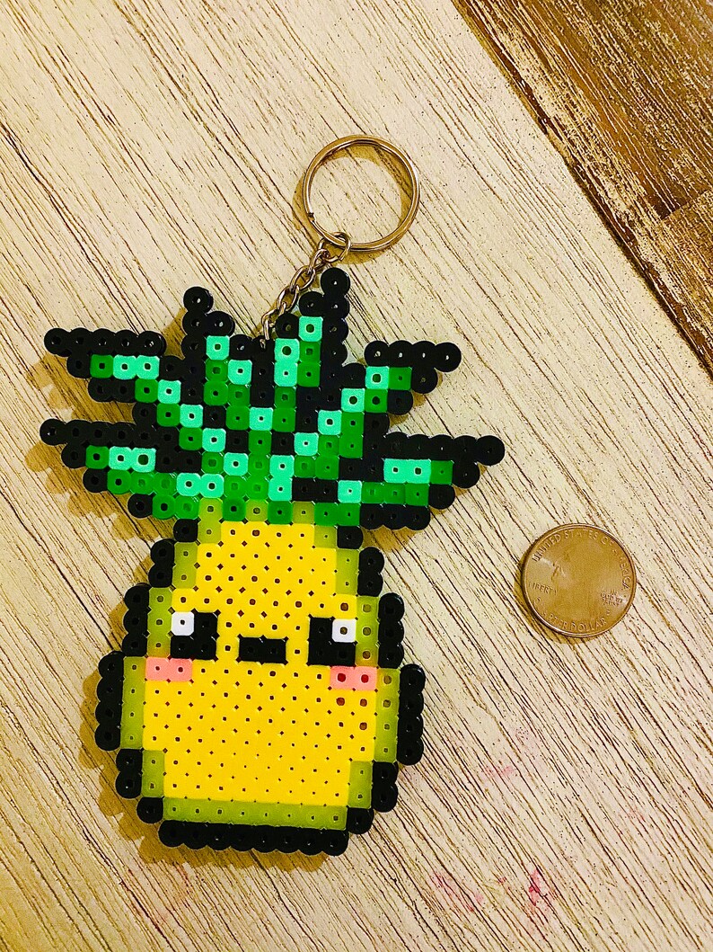 Cute Pineapple Perler Bead Keychain - Etsy