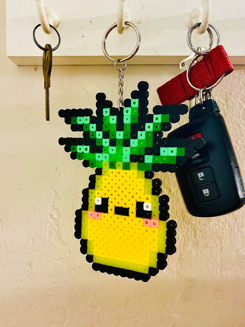 Cute Pineapple Perler Bead Keychain - Etsy