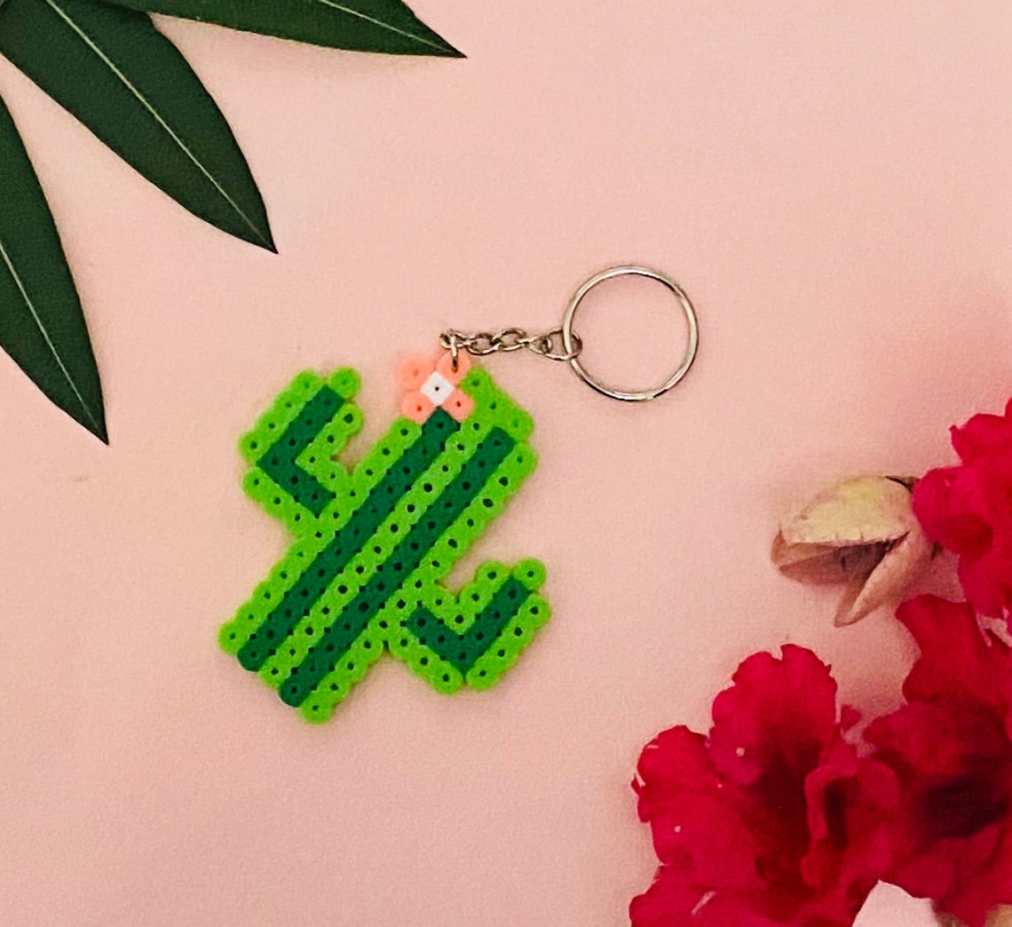 Cactus Perler Bead Keychains - Etsy