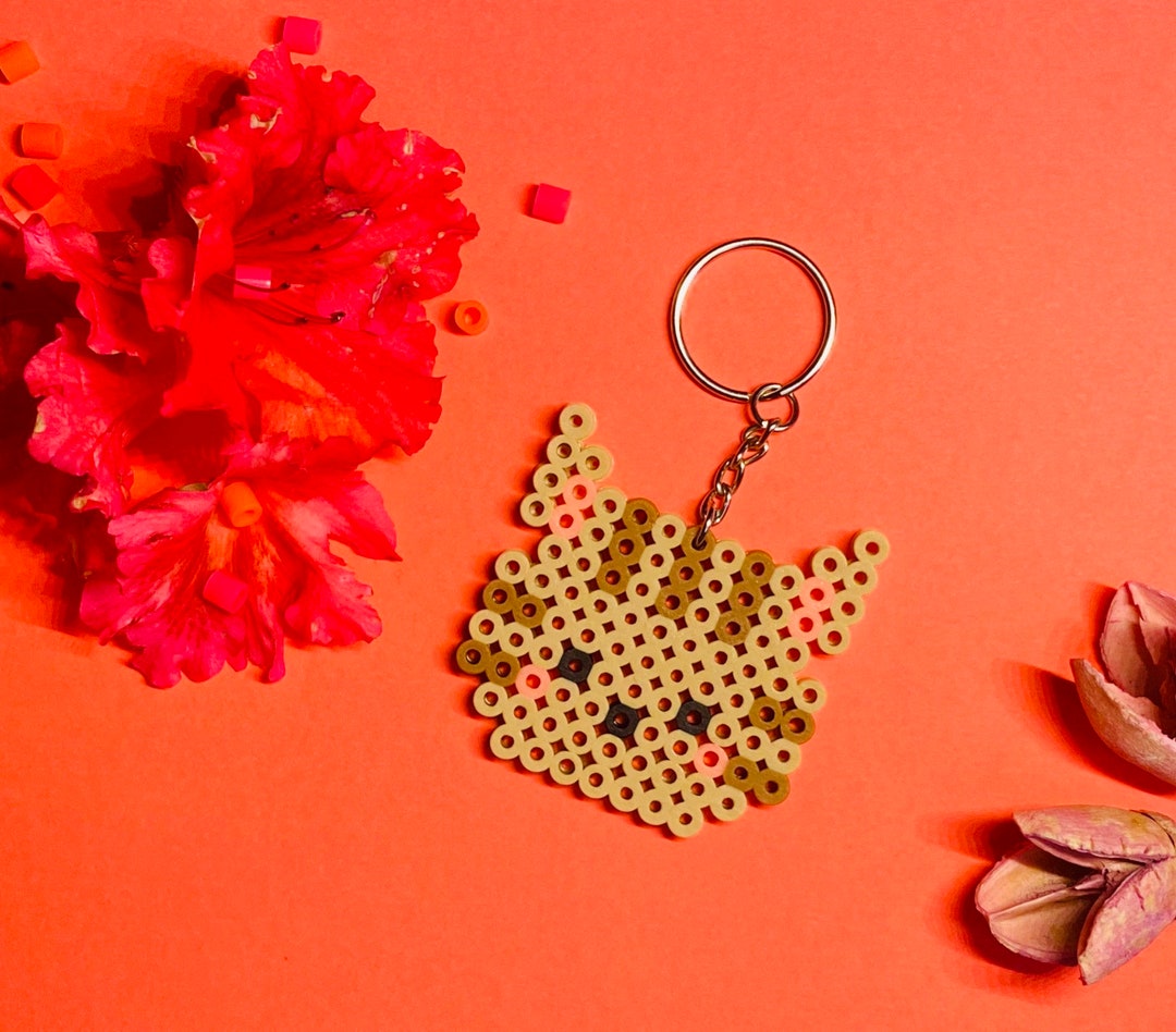 Cat/kitten Perler Bead Keychain - Etsy