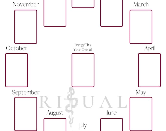 Year Ahead Tarot Spread 2025 - Downloadable Worksheet - Etsy