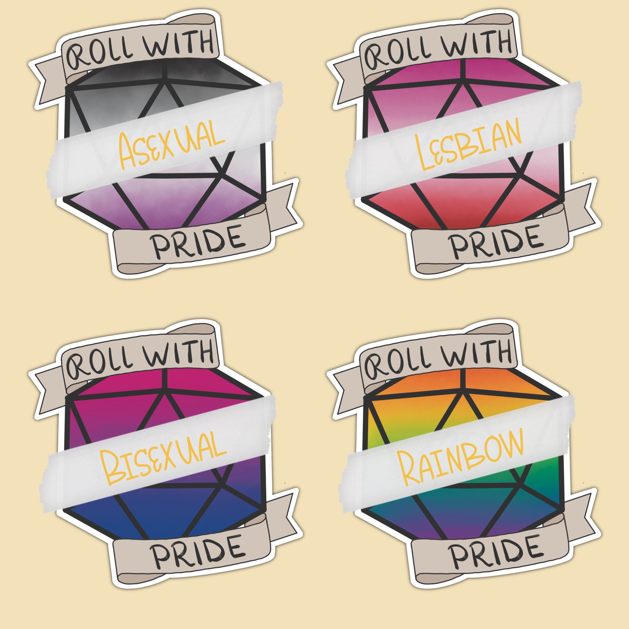 Cute Roll With PRIDE Dice Journal Sticker - Etsy UK