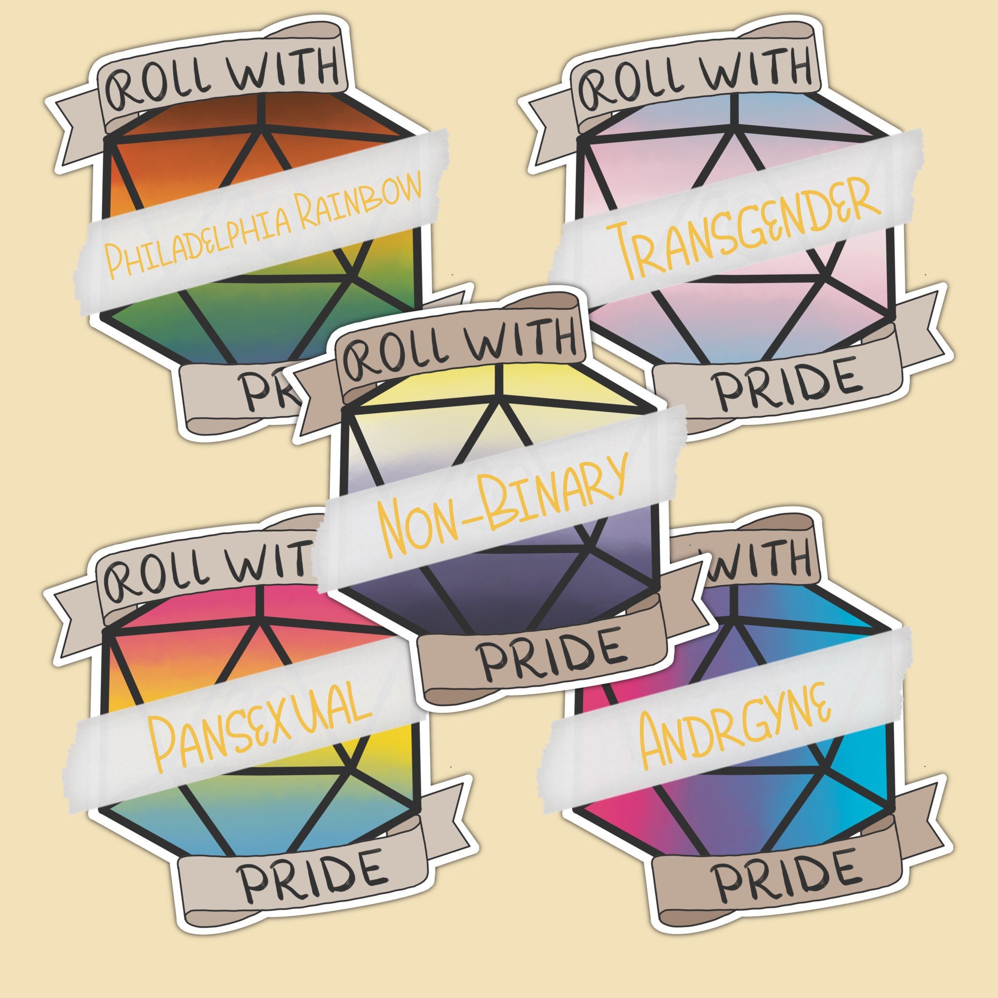Cute Roll With PRIDE Dice Journal Sticker - Etsy UK