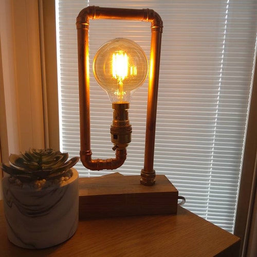 Copper Pipe Lamp Desk Lamp Copper Light Bedside Lamp - Etsy