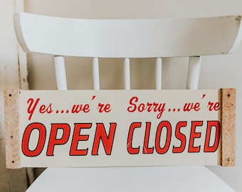 Vintage Metal Open Sign - Etsy