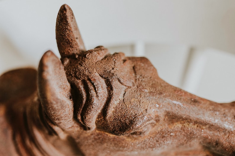 HEAVY Vintage Solid Cast Iron Wall Mount Horse Head Antique ... HEAVY Vintage Solid Cast Iron Wall Mount Horse Head Antique ...