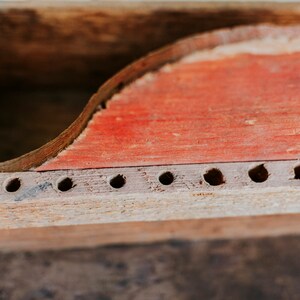 Vintage Red Wood Tool Box Primitive Wood Tool Caddy Rustic Wood ...