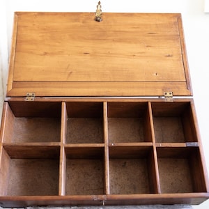 Vintage Handmade Solid Wood Box | Cubbies Storage Box With Lid | Brass ...