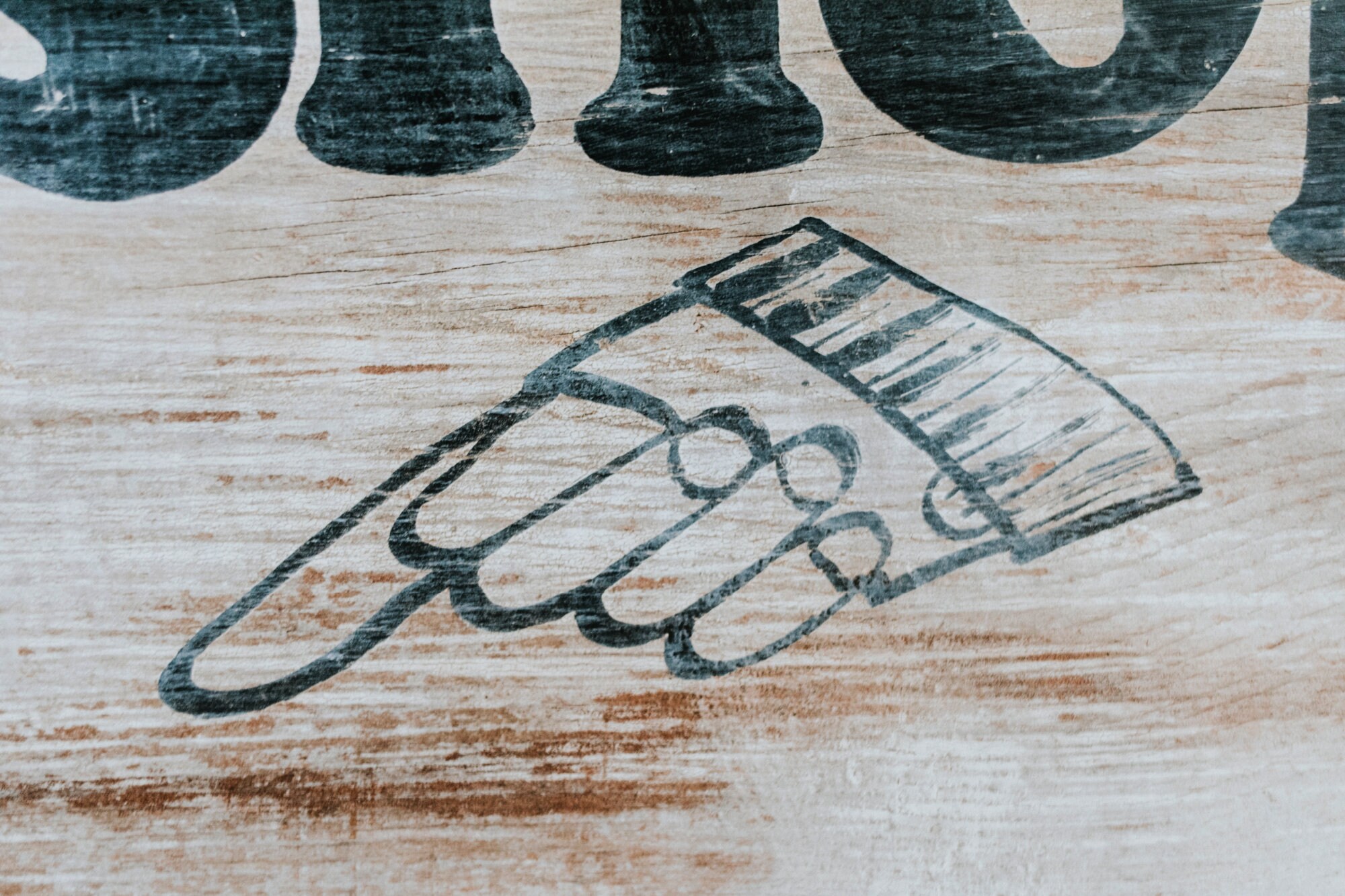 Vintage Chippy Black and White Wood Sign Finger Point Shop Sign Vintage ...