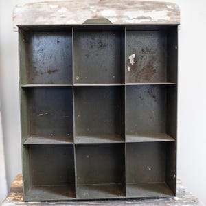 Vintage Army Green Metal Divided Drawer | Vintage Metal Set of 9 ...