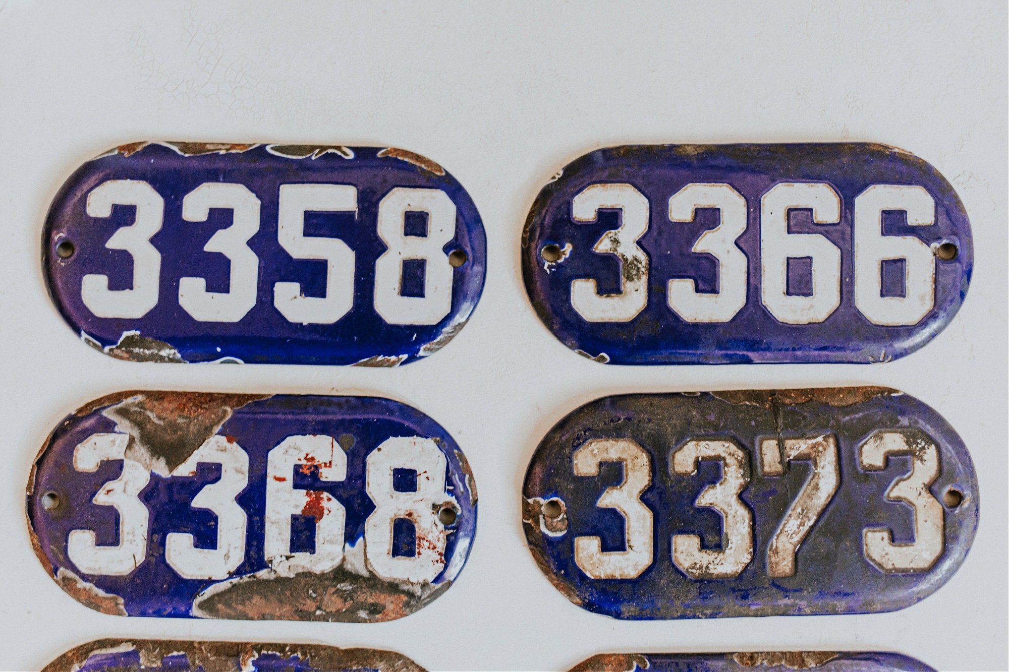 Vintage Blue French Enamel House Numbers | Blue Metal Number Sign ...
