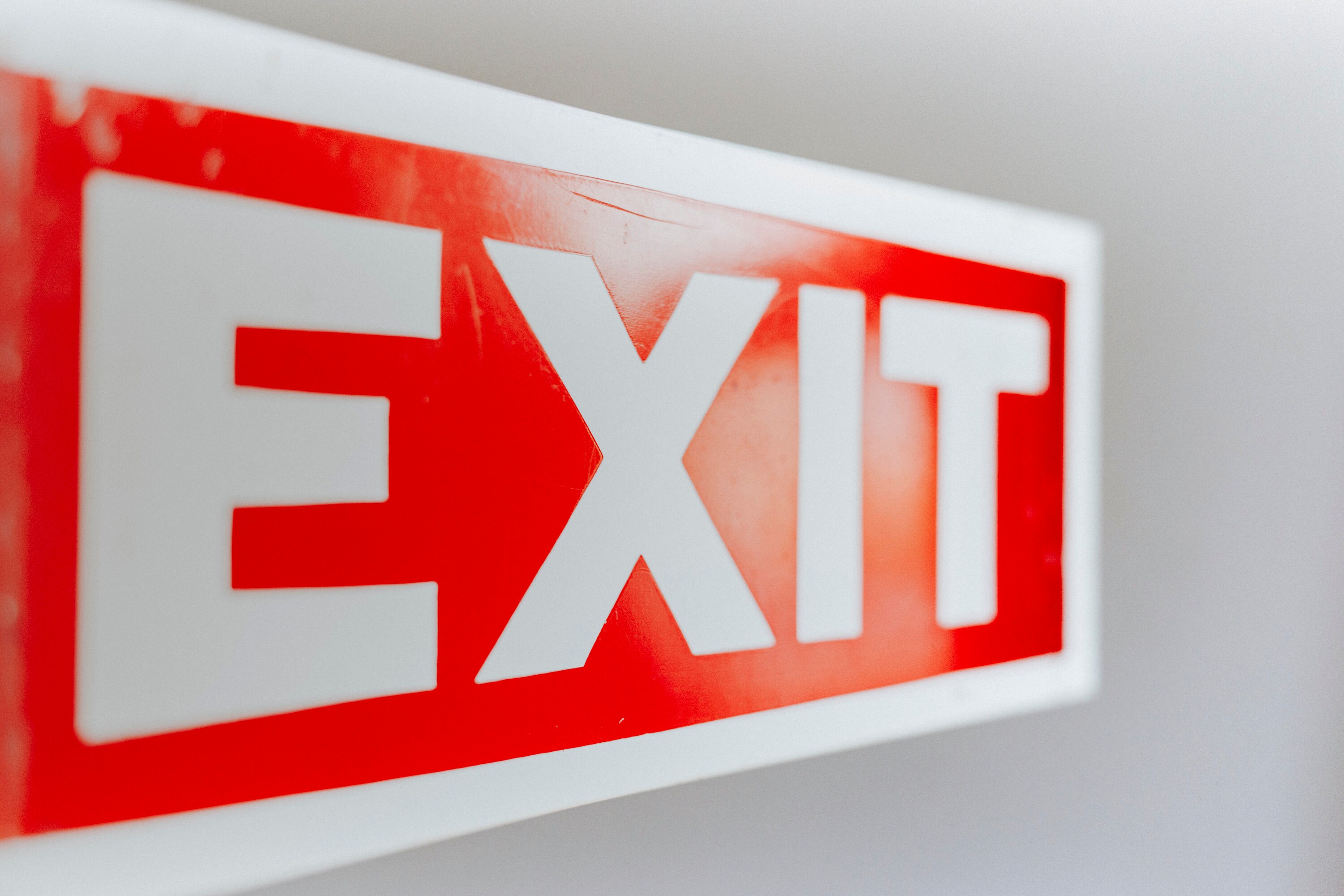 Vintage Red and White Plastic Exit Sign Business Exit Sign Classic Exit ...