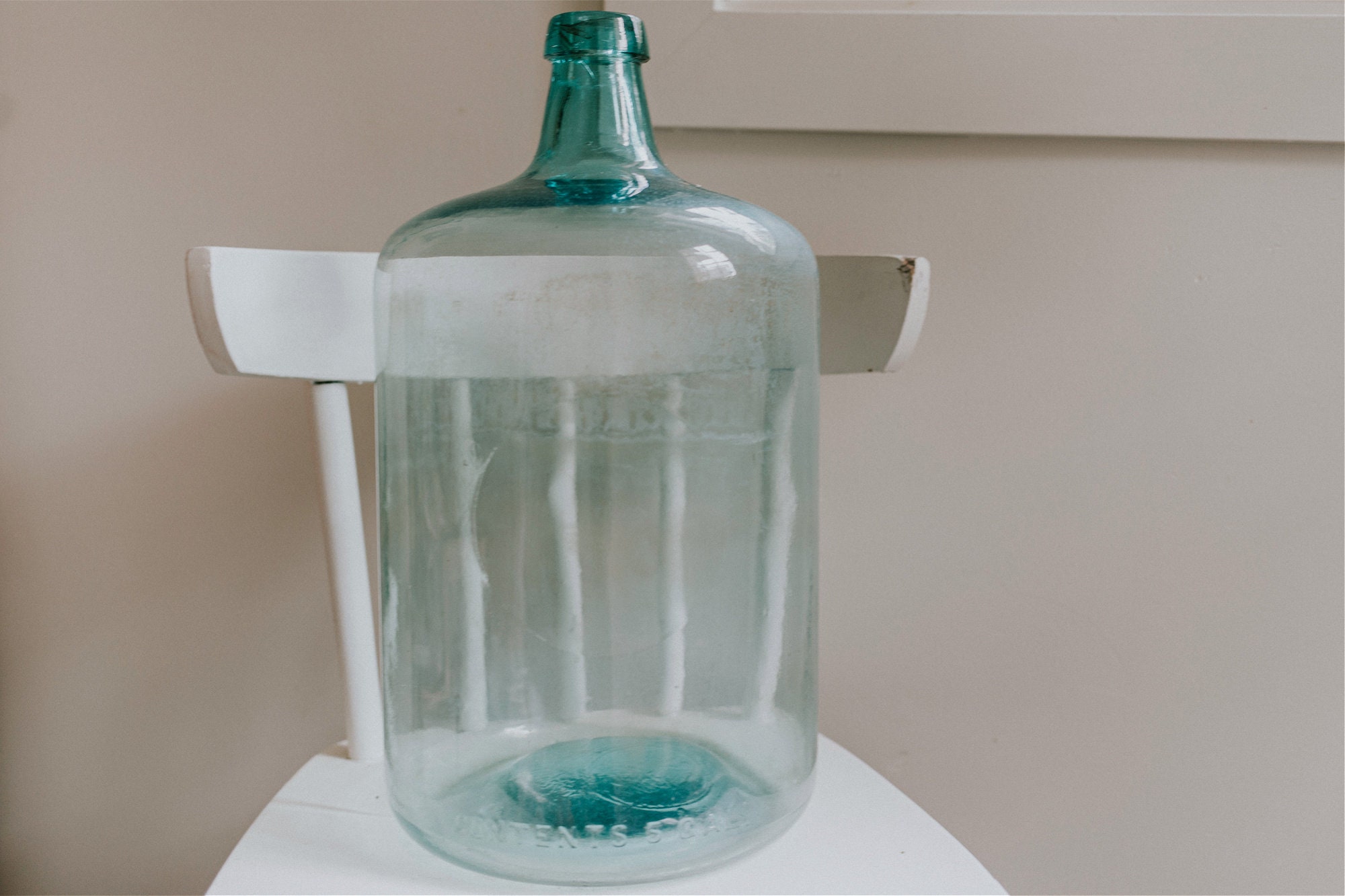 Antique Wood Crated Demijohn 5 Gallon Blue Glass Carboy in Crate Gibson ...