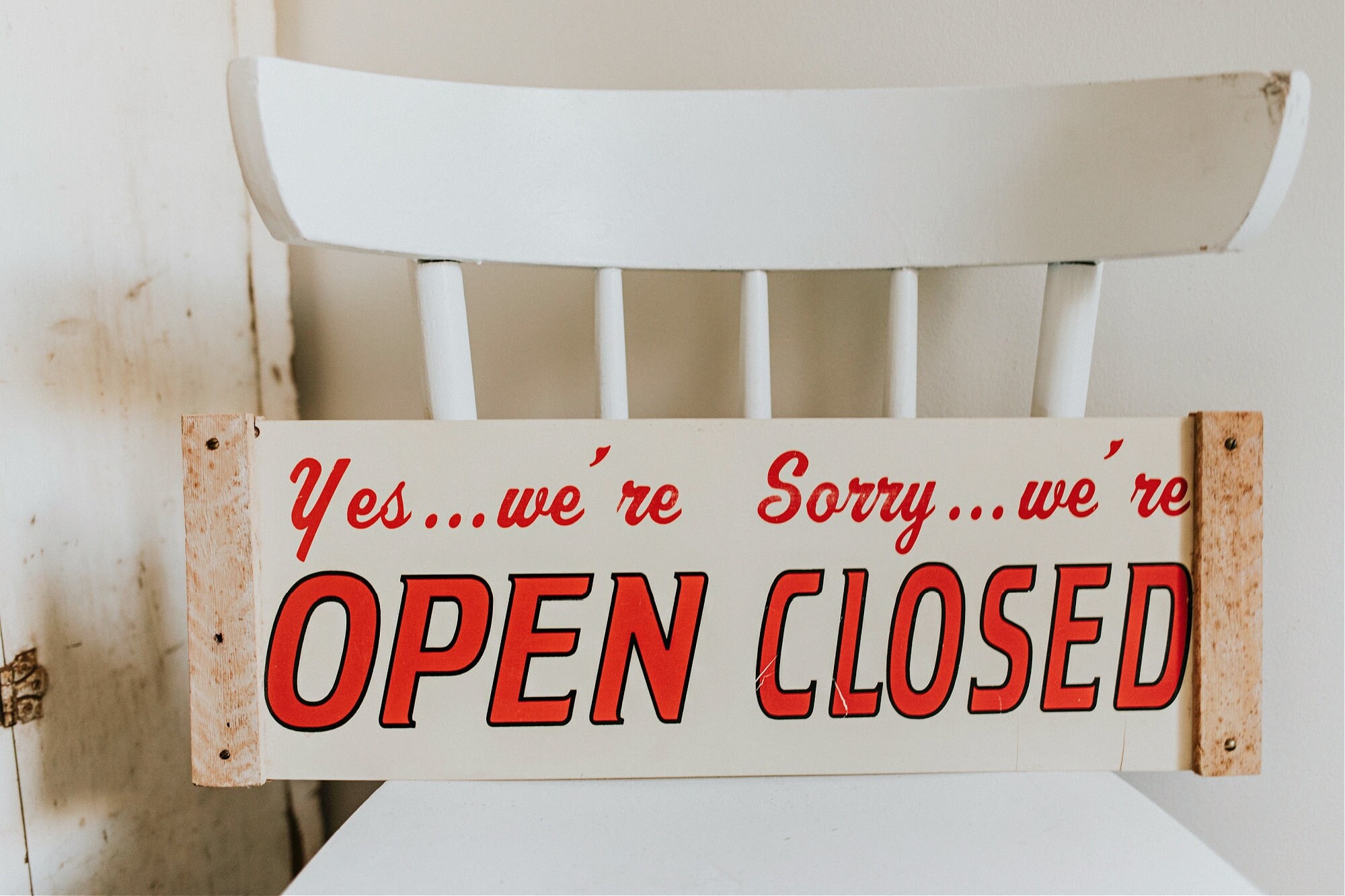Vintage Store Open Closed Sign Plastic Store Sign With Wood - Etsy