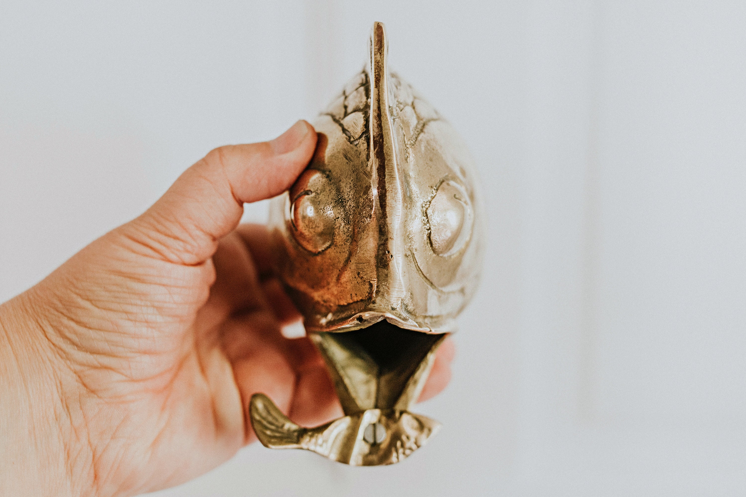 MCM Brass Fish Paperweight Vintage Big Fish Little Fish - Etsy