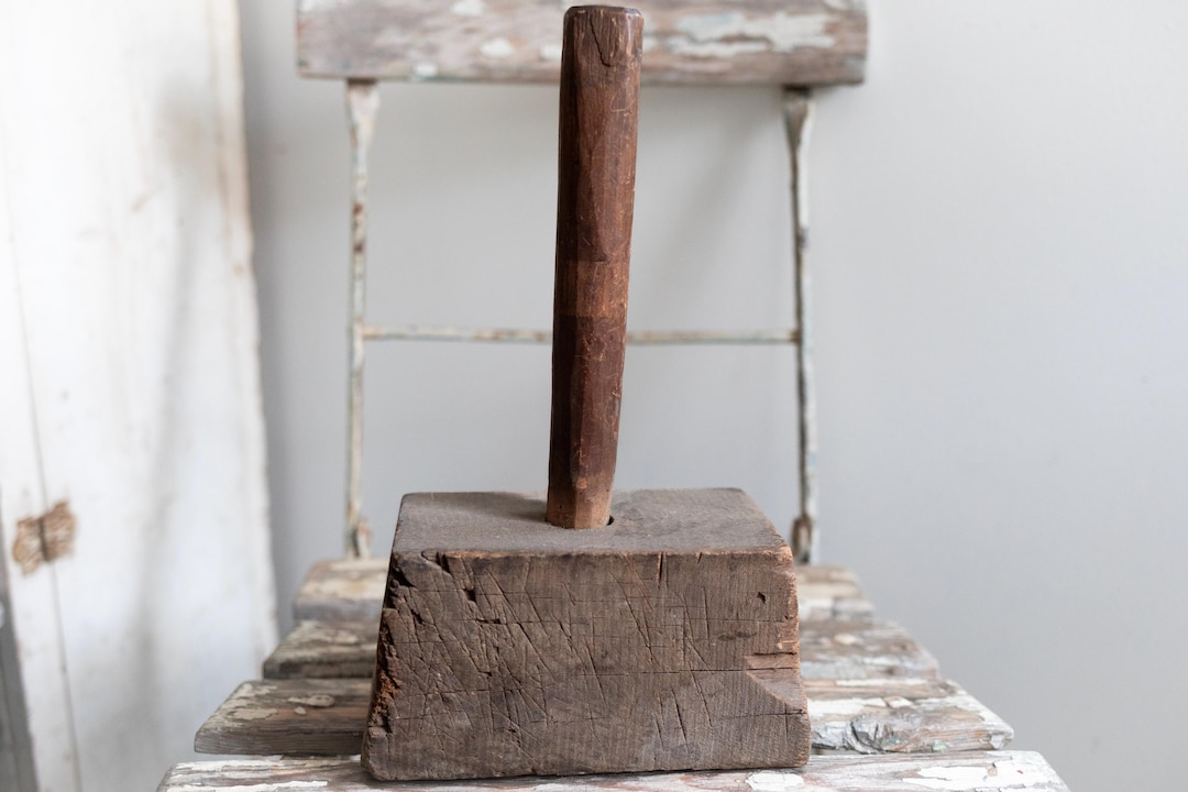 Large Vintage Handmade Wood Carpenter's Mallet | Woodworker Wooden ...
