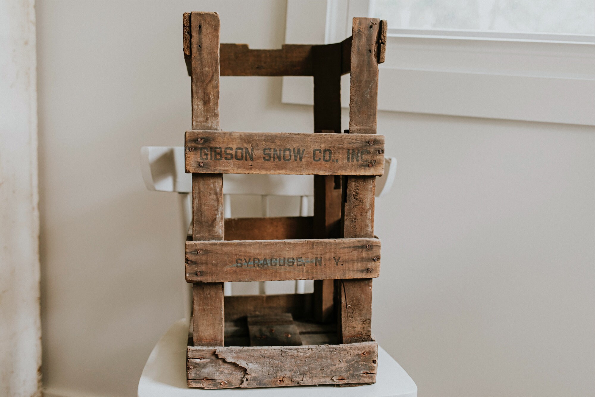 Antique Wood Crated Demijohn 5 Gallon Blue Glass Carboy in Crate Gibson ...