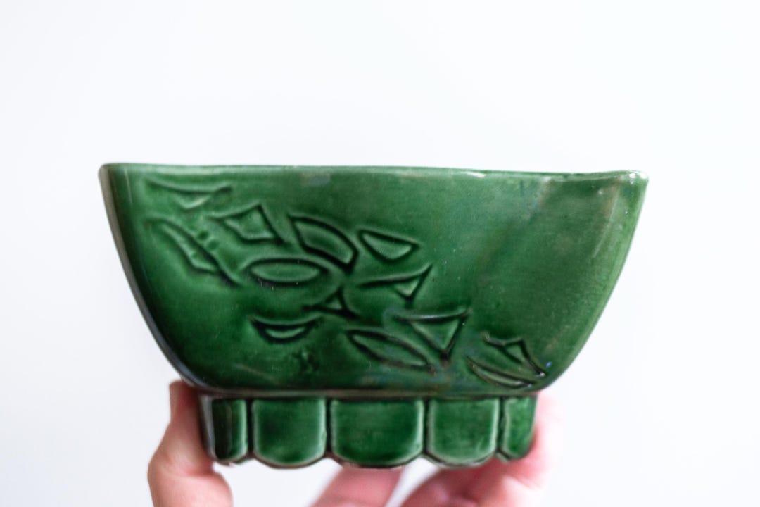Vintage Cookson Pottery Green Pottery Planter | Succulent Vase | No ...