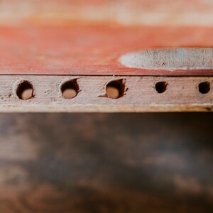Vintage Red Wood Tool Box Primitive Wood Tool Caddy Rustic Wood ...