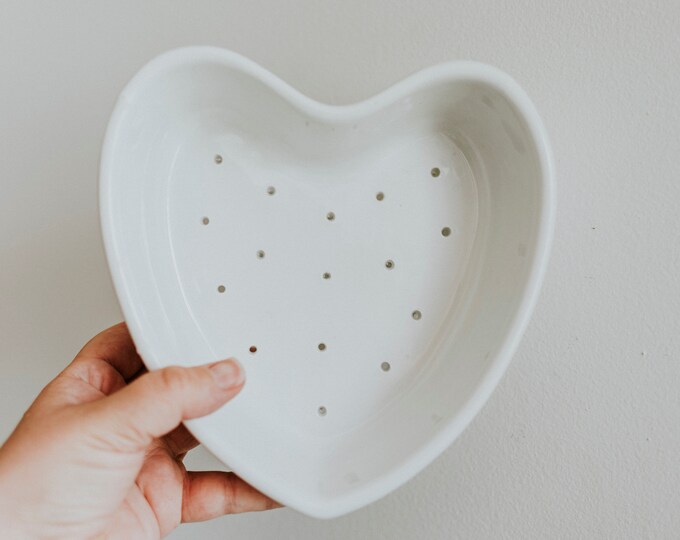 LARGE Apilco Vintage French Heart Shaped White Porcelain Cheese ...
