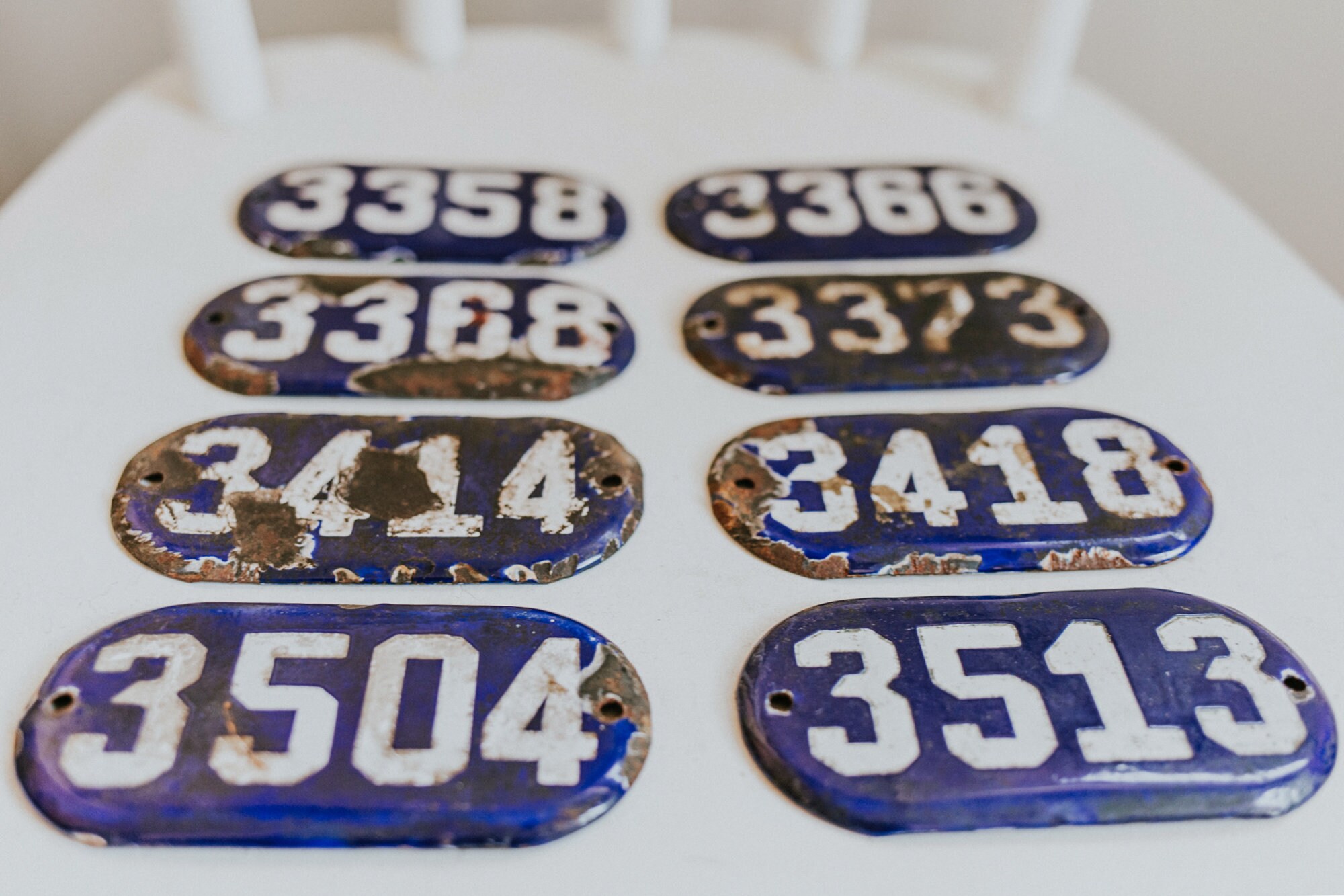 Vintage Blue French Enamel House Numbers | Blue Metal Number Sign ...
