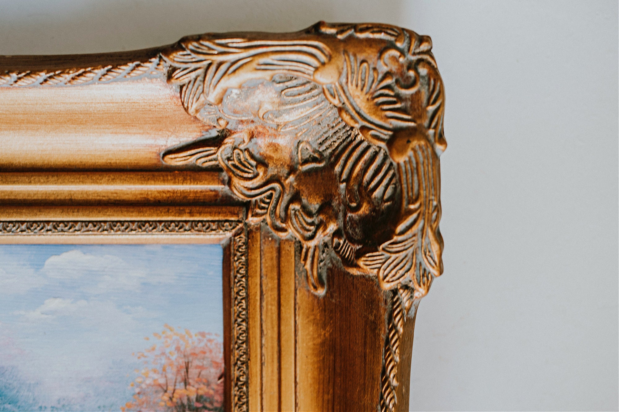 Mysterious C. Jaffey Original Oil Painting in Ornate Gold Gilded Frame ...