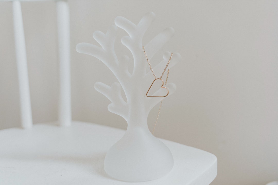 Frosted Glass Jewelry Tree | Satin Glass Display Rack | Clear Satin ...