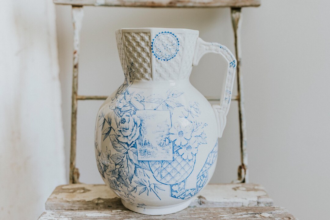 Antique Aestheticware Blue Transfer Pitcher | Large Aesthetic Ware ...