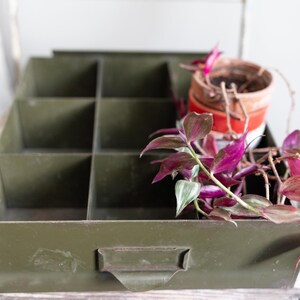 Vintage Army Green Metal Divided Drawer | Vintage Metal Set of 9 ...
