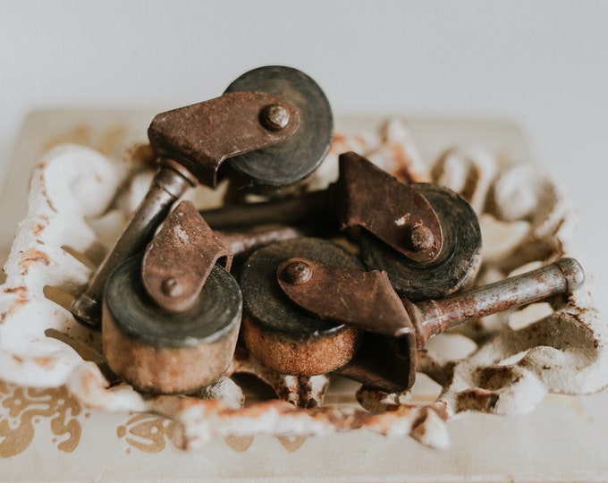 Antique Wooden Casters | Antique Wooden Furniture Wheels | Set of 4 ...