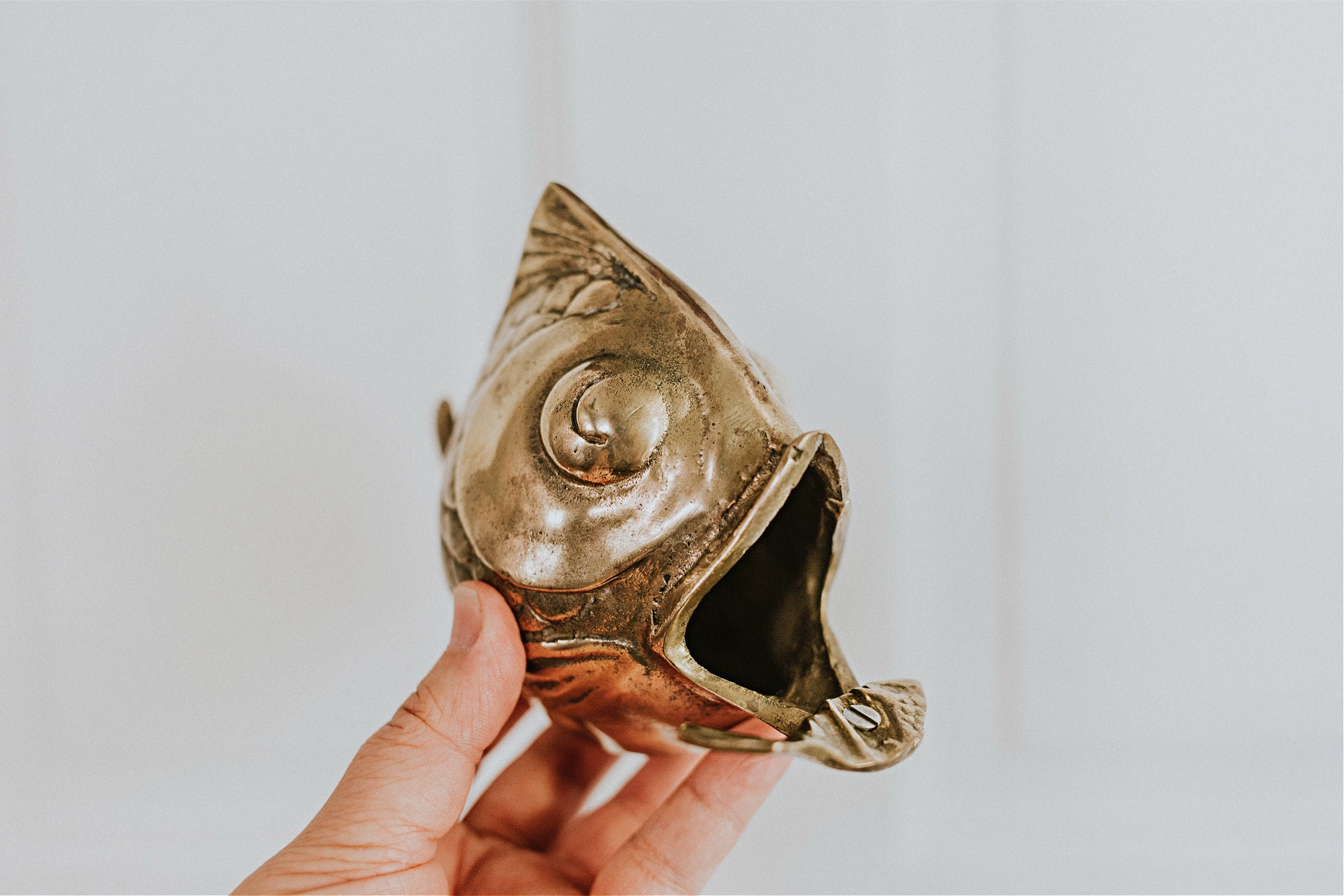 MCM Brass Fish Paperweight Vintage Big Fish Little Fish - Etsy