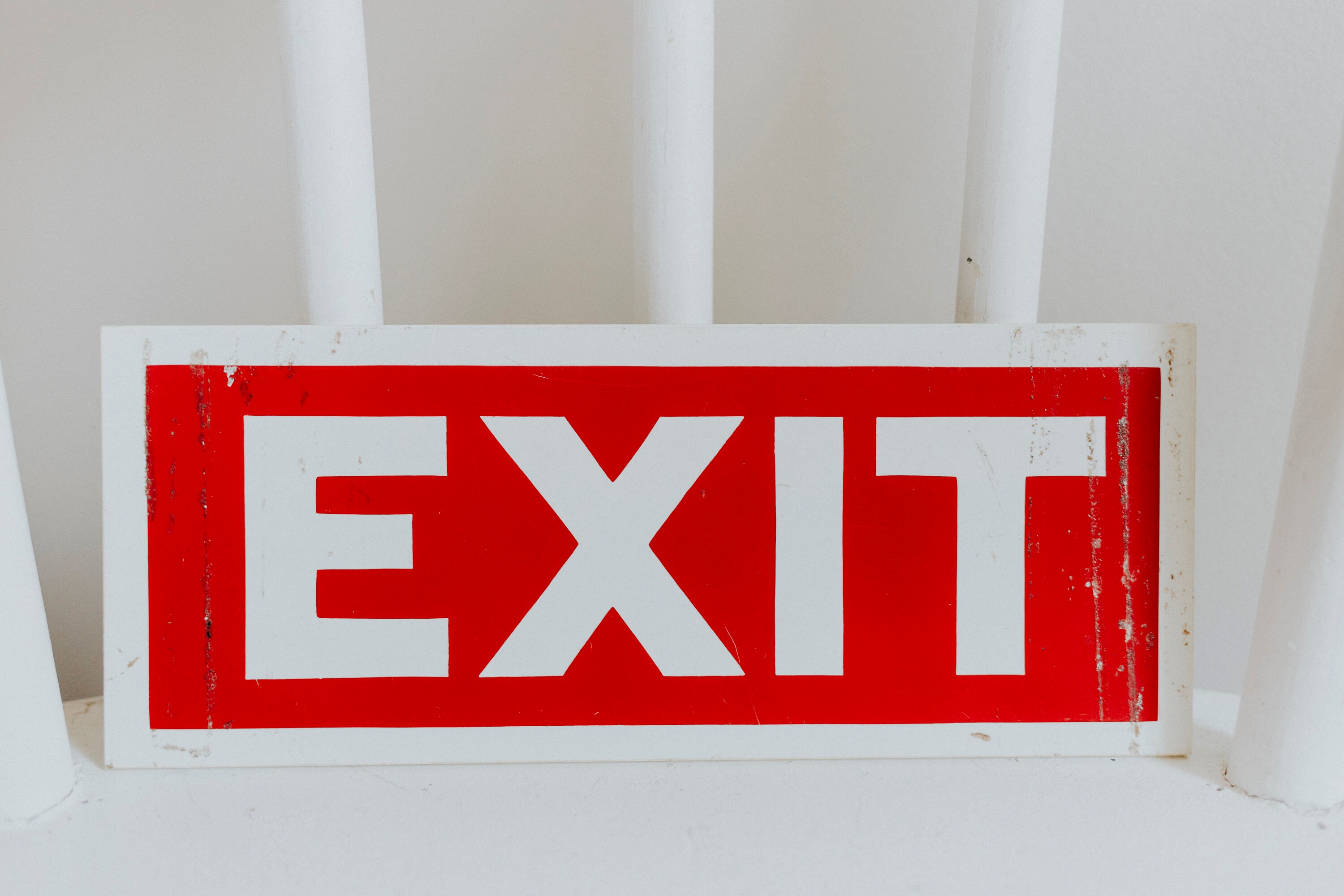 Vintage Red and White Plastic Exit Sign Business Exit Sign Classic Exit ...