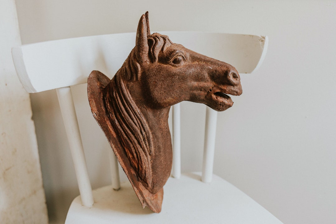 HEAVY Vintage Solid Cast Iron Wall Mount Horse Head | Antique ... HEAVY Vintage Solid Cast Iron Wall Mount Horse Head | Antique ...