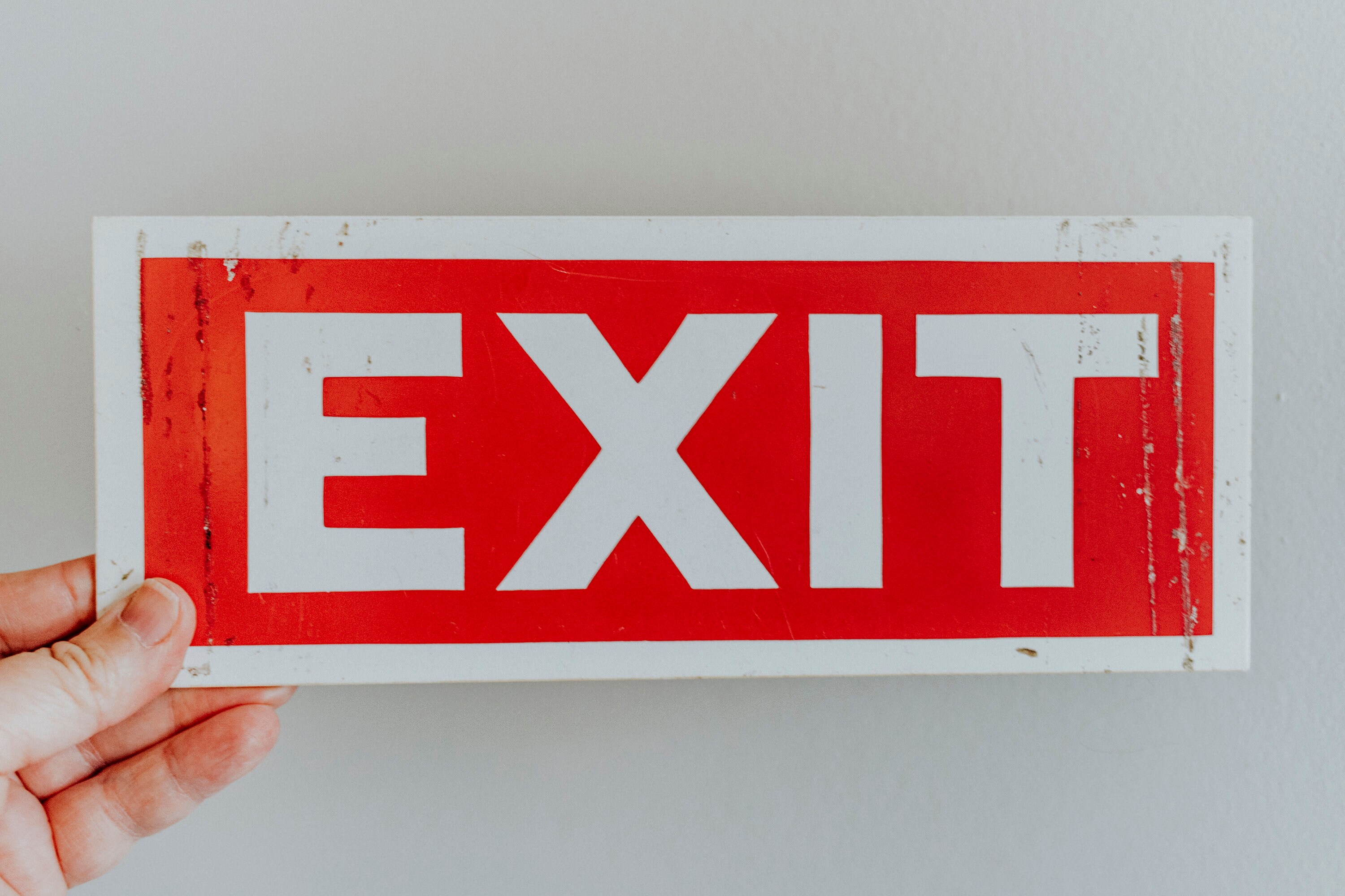 Vintage Red and White Plastic Exit Sign Business Exit Sign Classic Exit ...