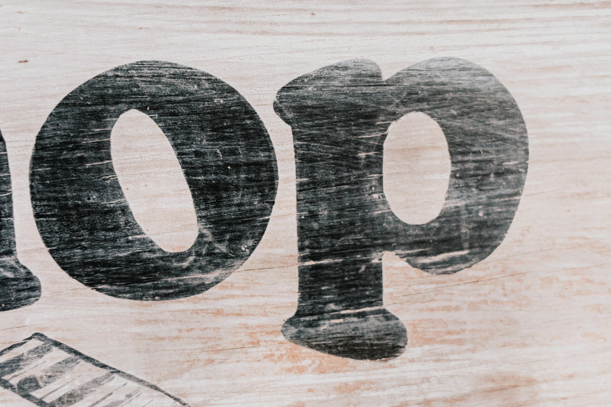 Vintage Chippy Black and White Wood Sign Finger Point Shop Sign Vintage ...